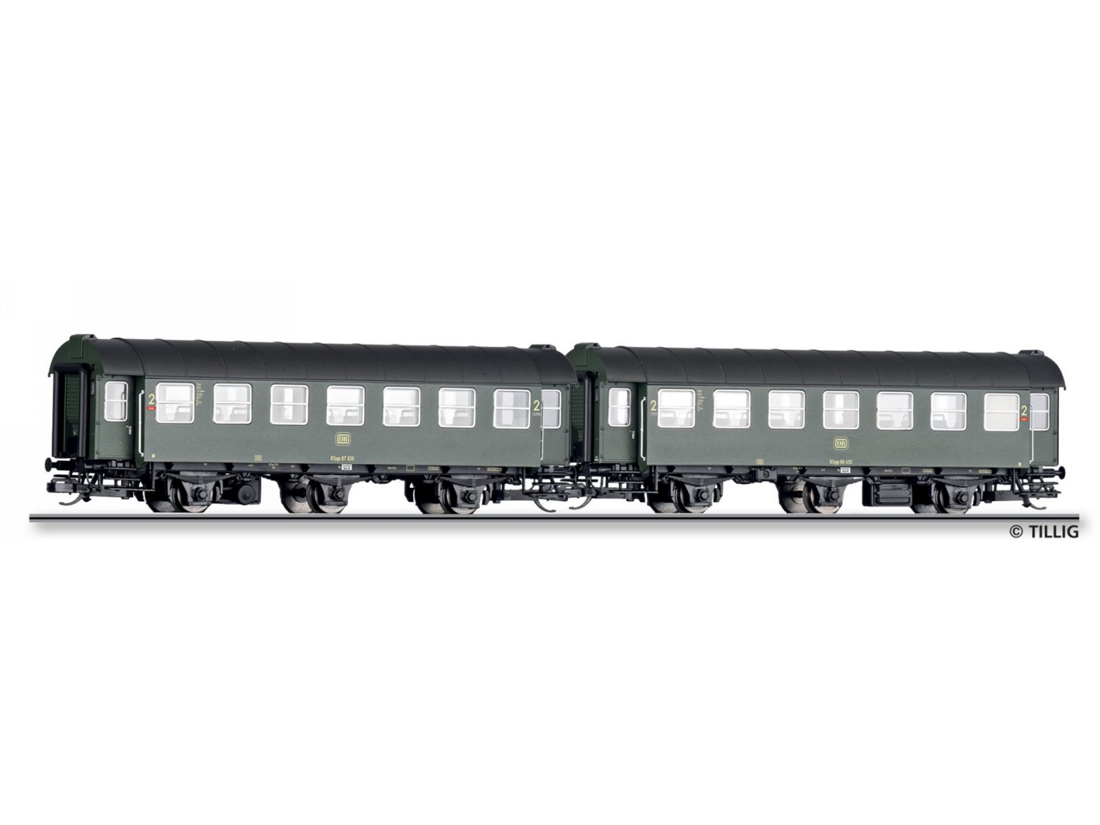 Tillig 01061 Reisezugwagen-Paar der DB, bestehend aus zwei 2. Klasse ... Tillig 01061 Reisezugwagen-Paar der DB, bestehend aus zwei 2. Klasse ...